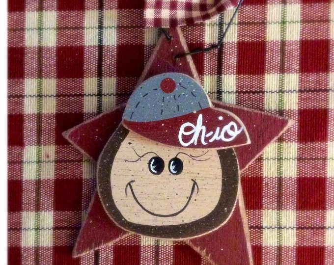 Ohio State Christmas Tree Ornament Buckeye Ornament - Etsy