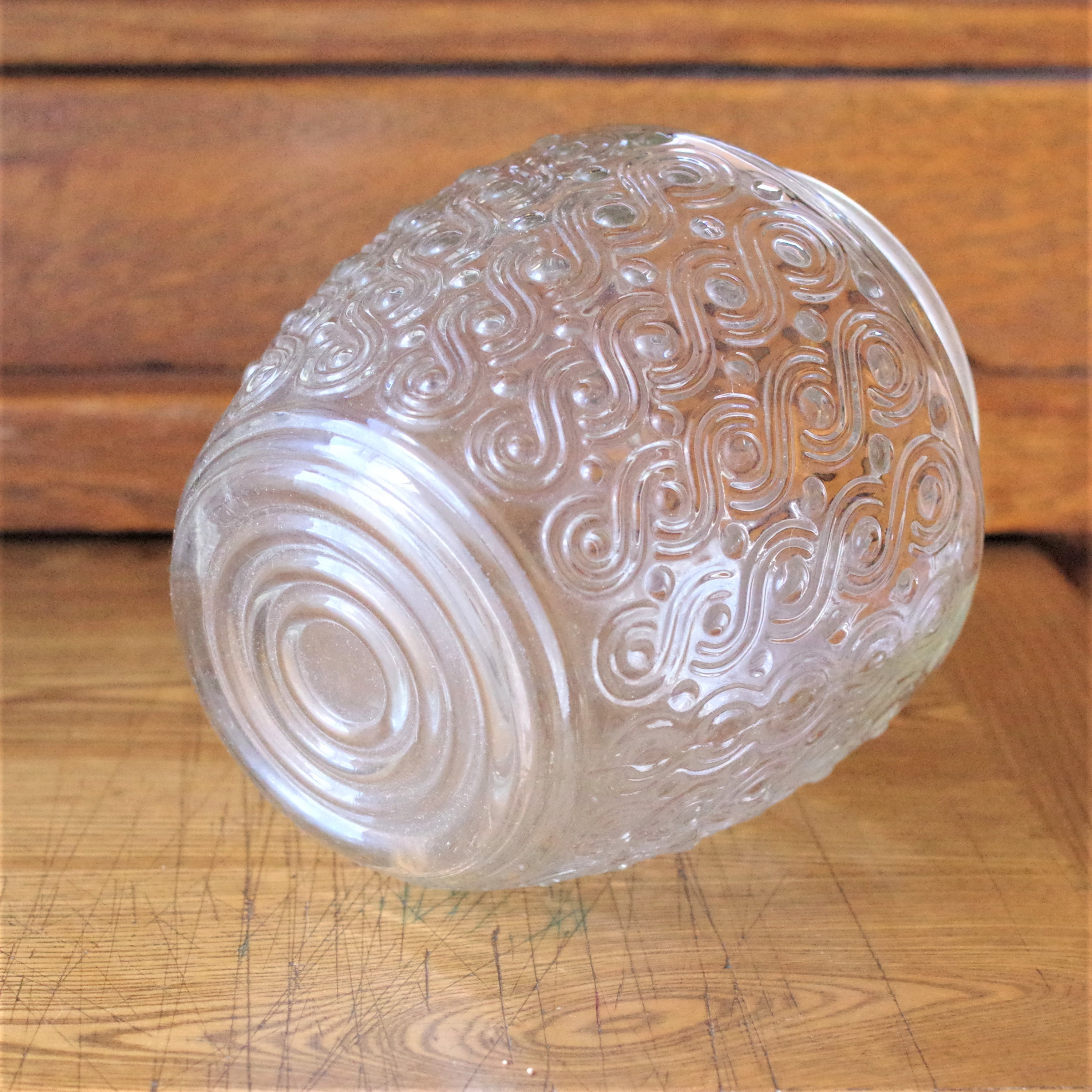 Art Deco Textured Glass Light Cover Round Clear Glass Wall - Etsy