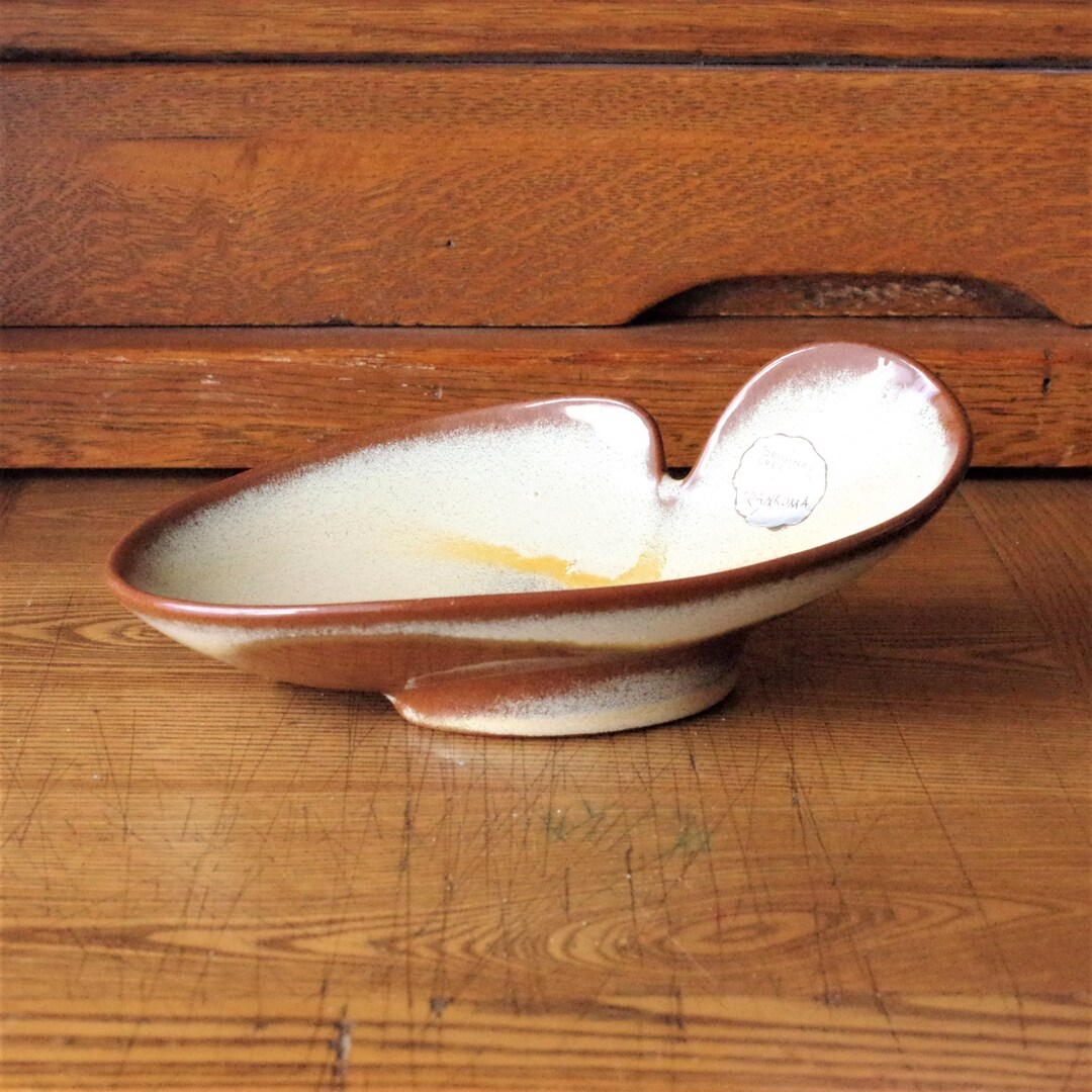 MCM Frankoma Trinket Dish / Ashtray, Desert Gold, Original Label, Mid ...