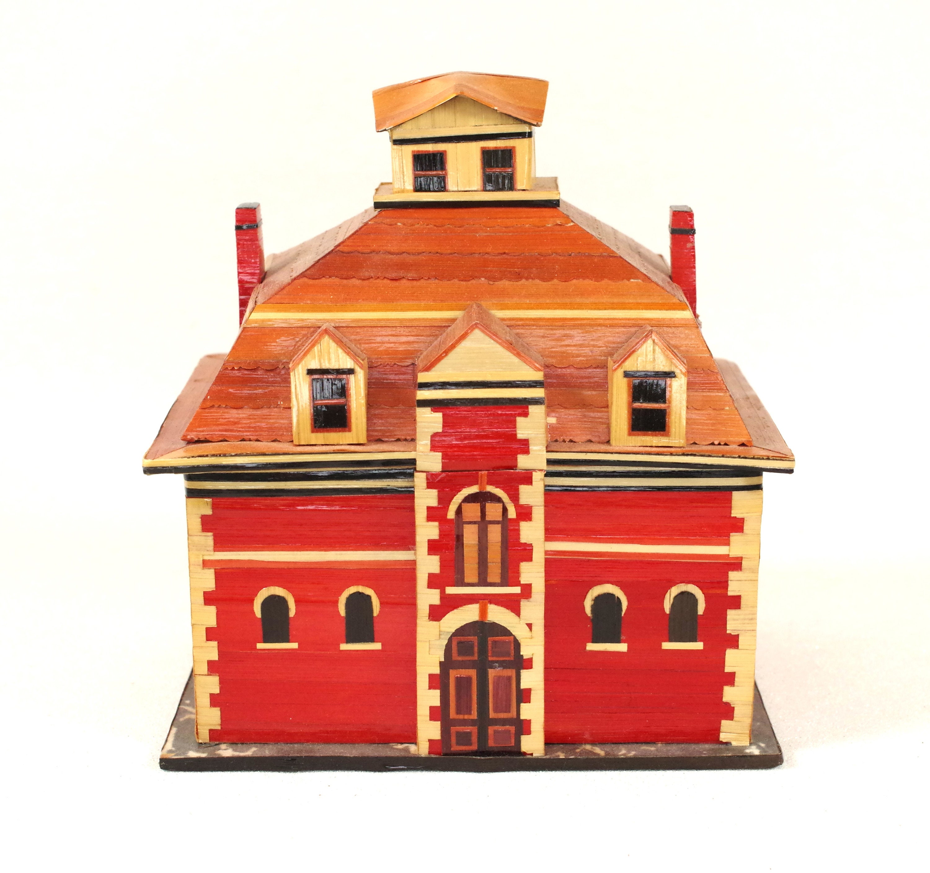 Vintage Meow Reo 1978 Wheat Straw House Keepsake Box - Red House With ...