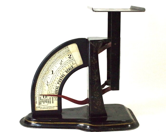 Antique Ideal Postal Scale 2 Lb. Scale - Japanned Metal Spring Scale ...