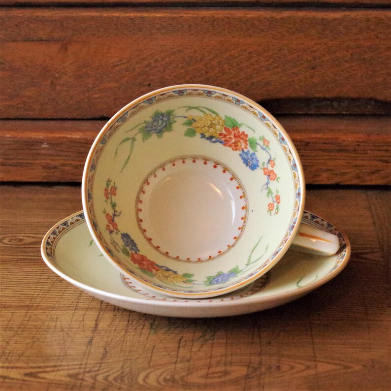 Myott Royal Crown China Teacup and Saucer, Cortez Pattern, Art Deco Cup ...