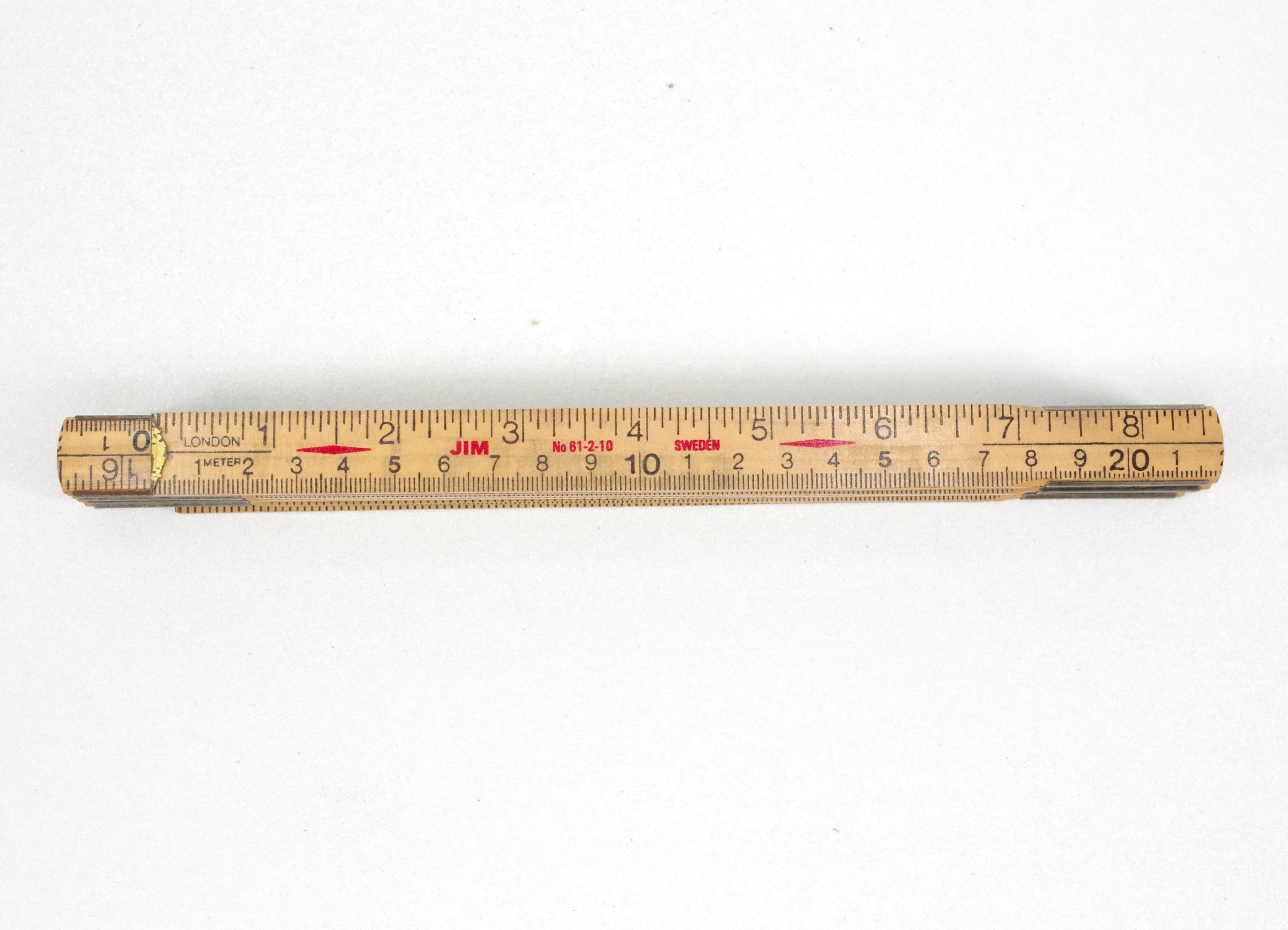 Vintage Wood Folding Ruler JIM No. 81-2-10 Made in Sweden 78.5 1 Meter ...