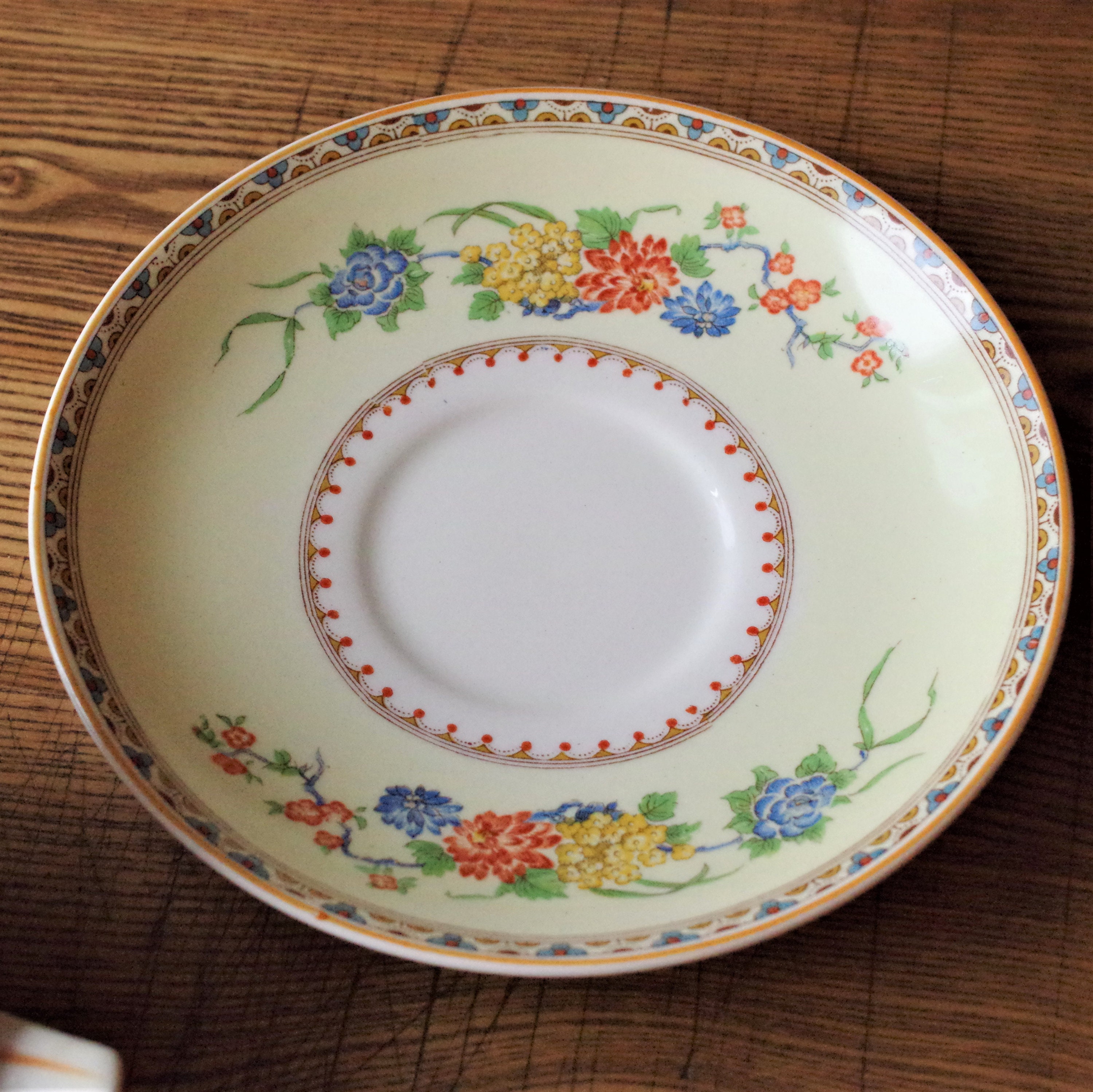 Myott Royal Crown China Teacup and Saucer, Cortez Pattern, Art Deco Cup ...