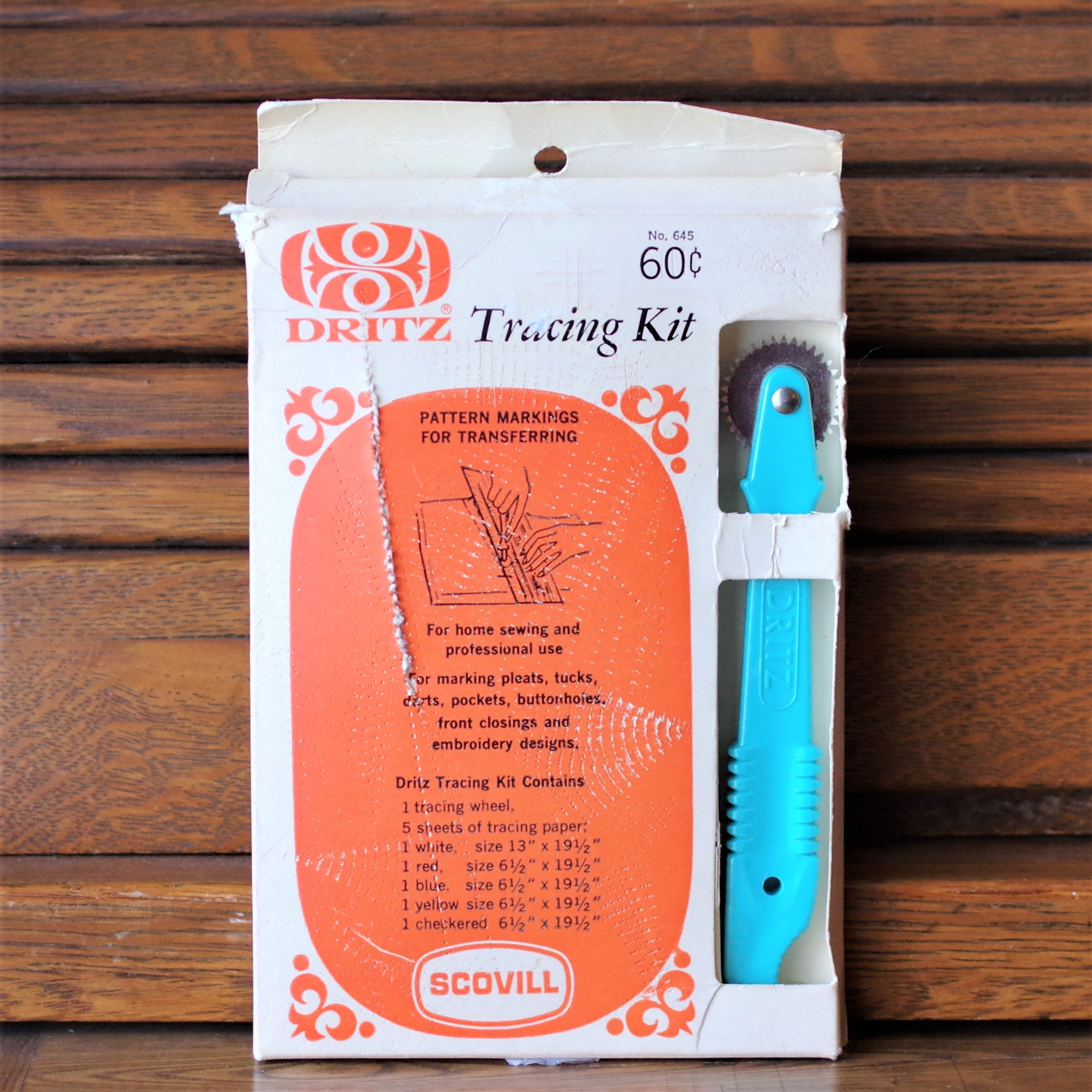Vintage Sewing Tools, Drtiz Tracking Kit No. 645 Scovill, Tracing Wheel ...