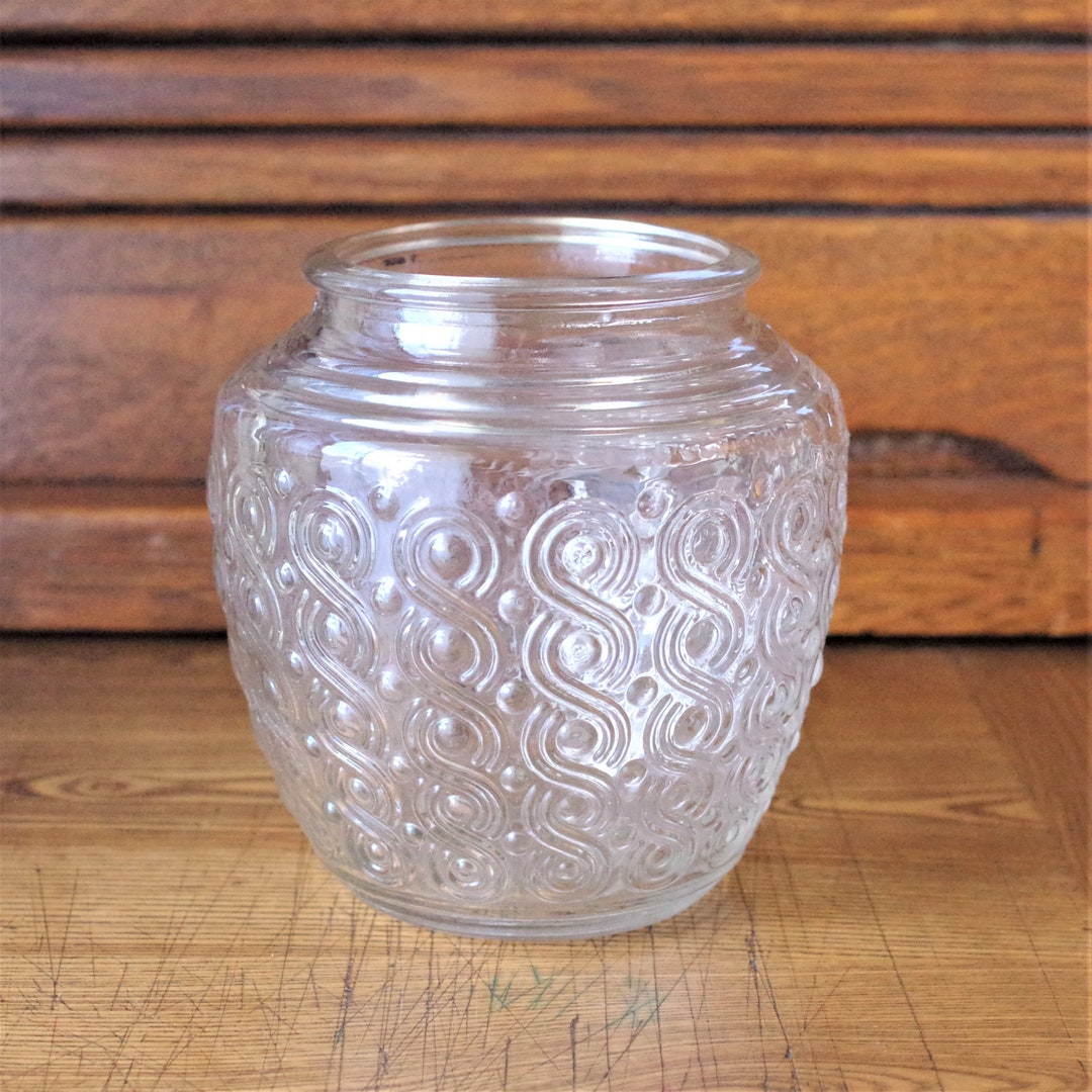 Art Deco Textured Glass Light Cover Round Clear Glass Wall - Etsy