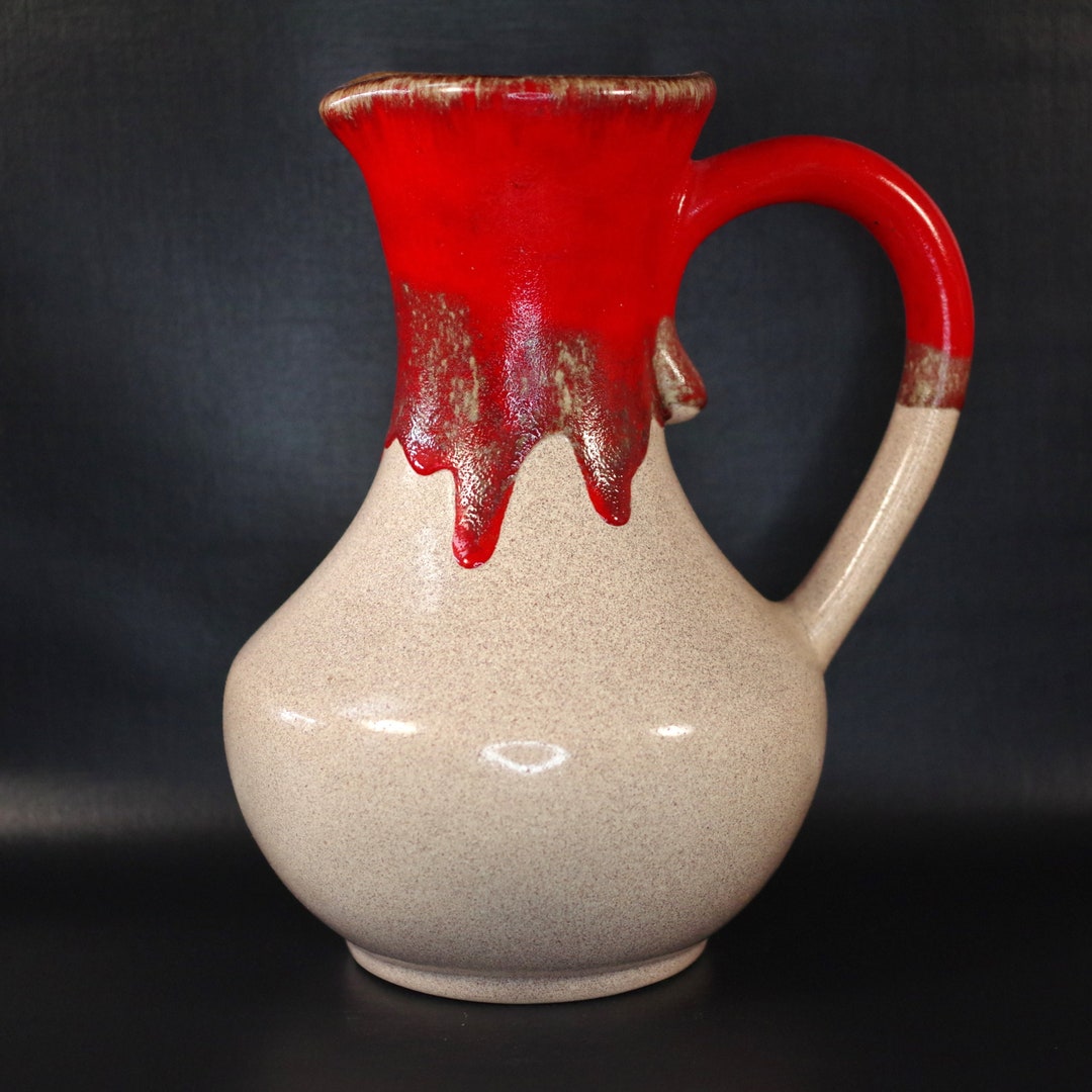 Fat Lava Pottery Large Pitcher Water Jug 12 Inches, Laurentian Pottery ...
