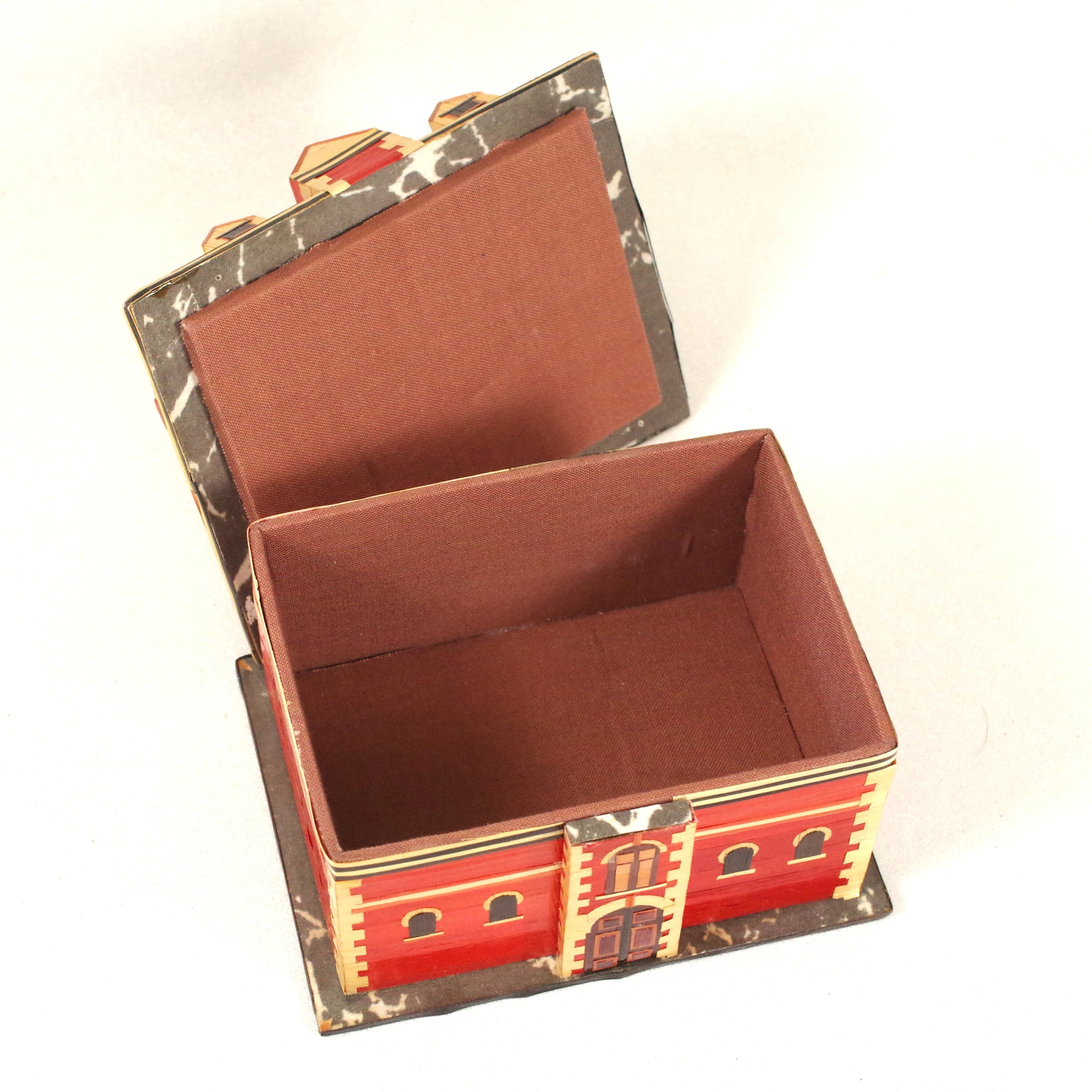 Vintage Meow Reo 1978 Wheat Straw House Keepsake Box - Red House With ...