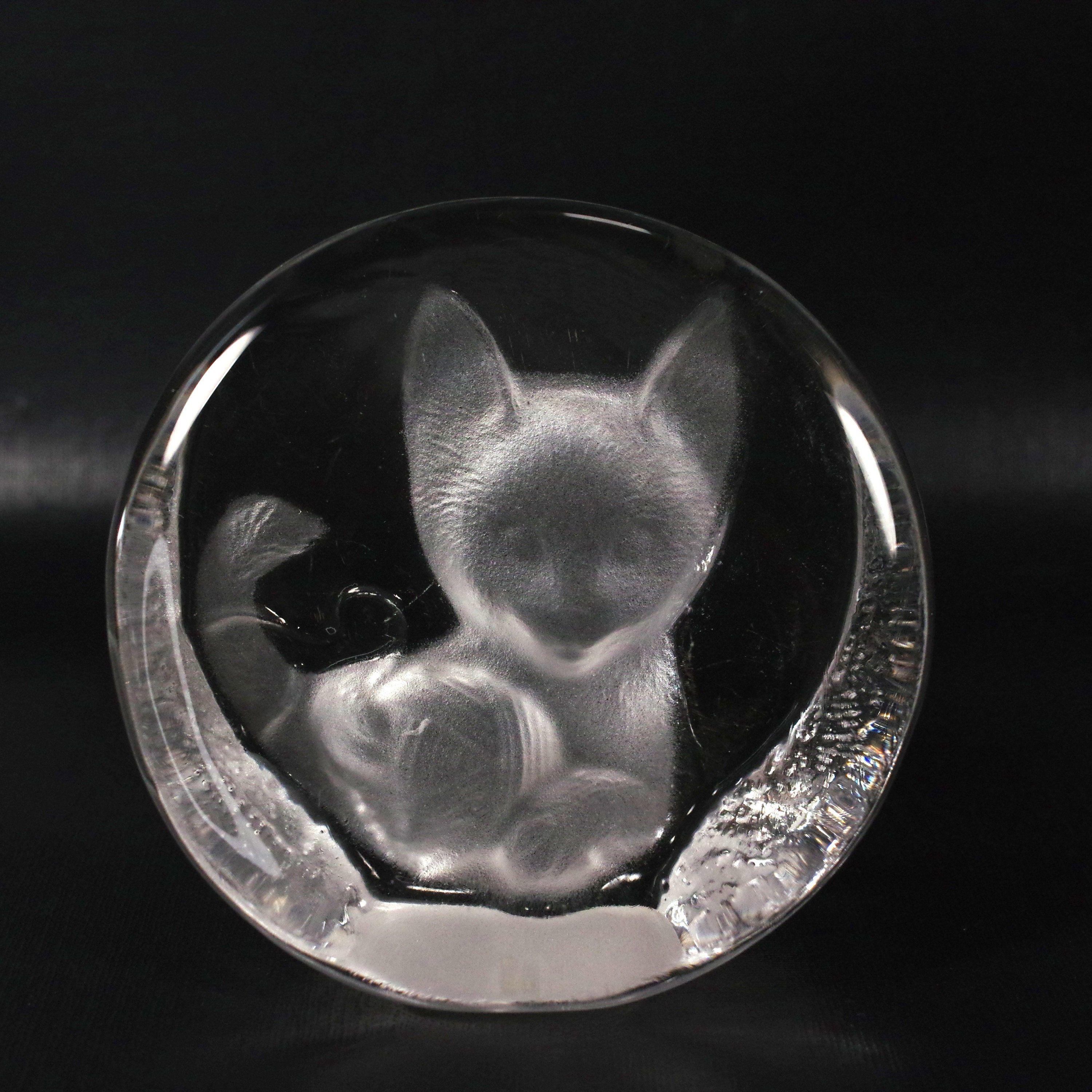 Vintage 24% Lead Crystal Cat Paperweight Cristal Zajecar - Etsy