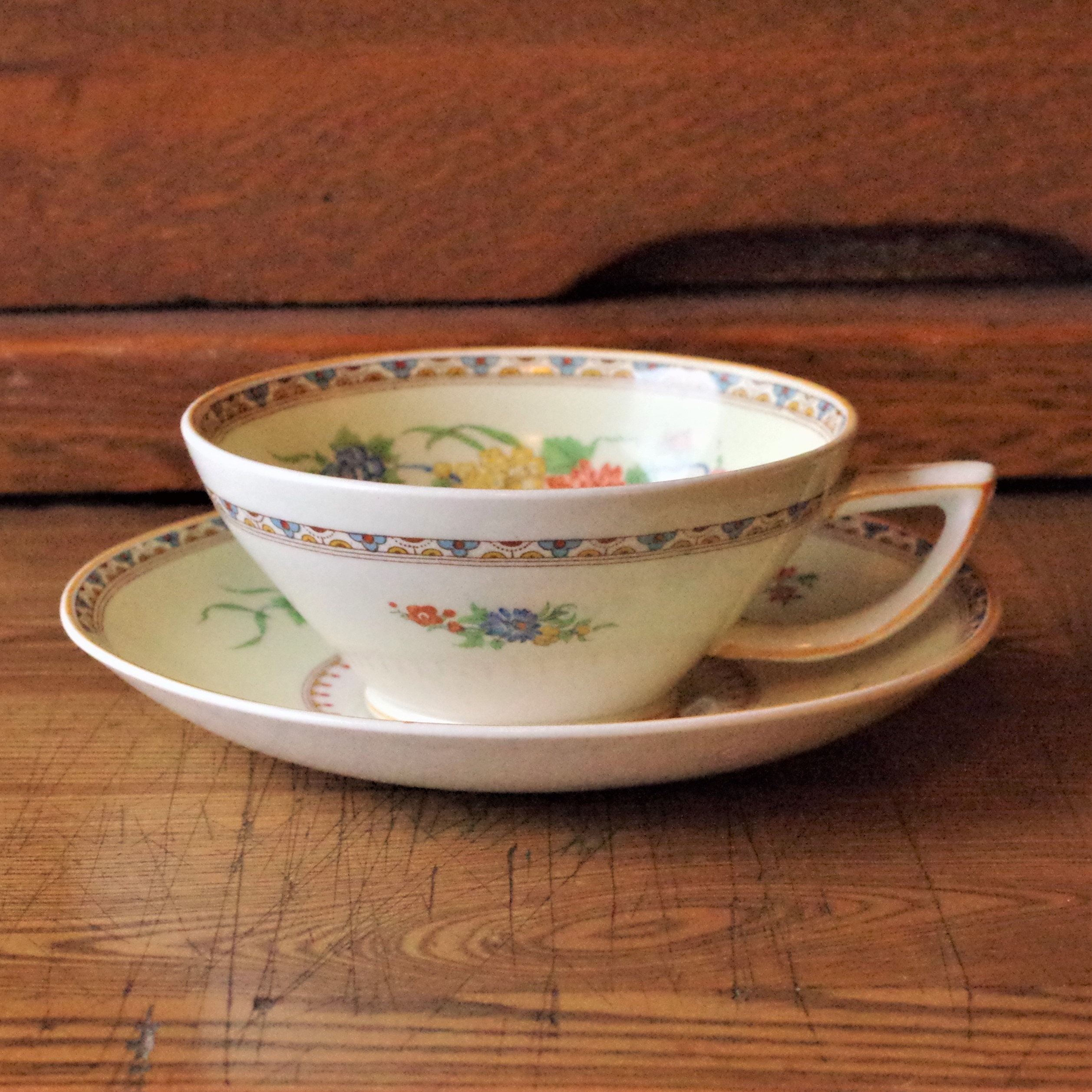 Myott Royal Crown China Teacup and Saucer, Cortez Pattern, Art Deco Cup ...