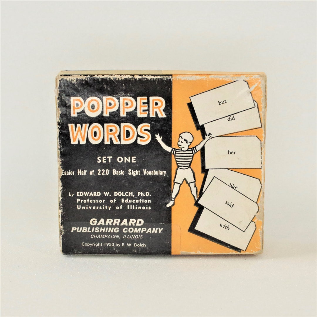 School Flash Cards - Popper Words, Set One Basic Sight Words - Edward W ...