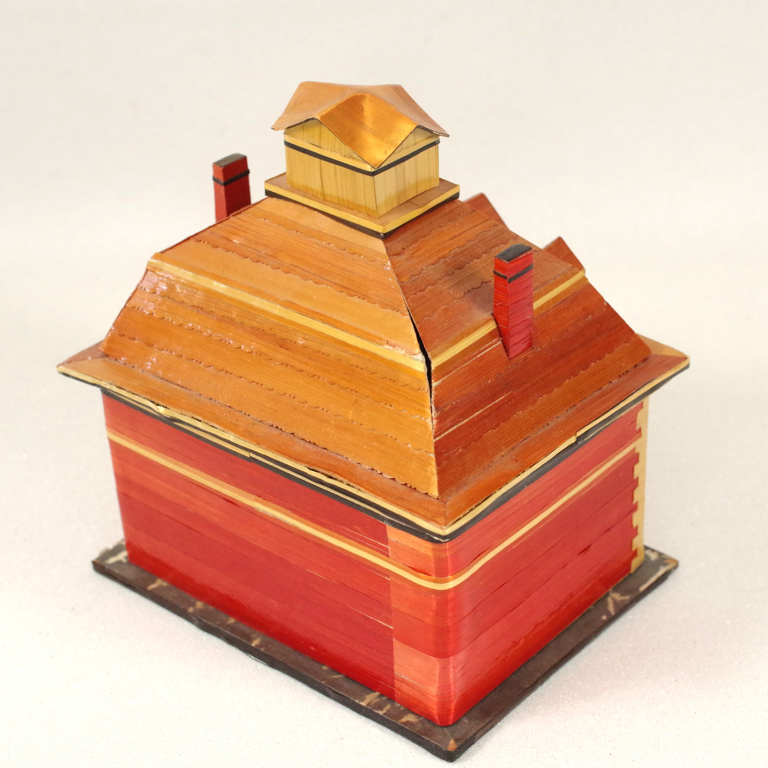 Vintage Meow Reo 1978 Wheat Straw House Keepsake Box - Red House With ...