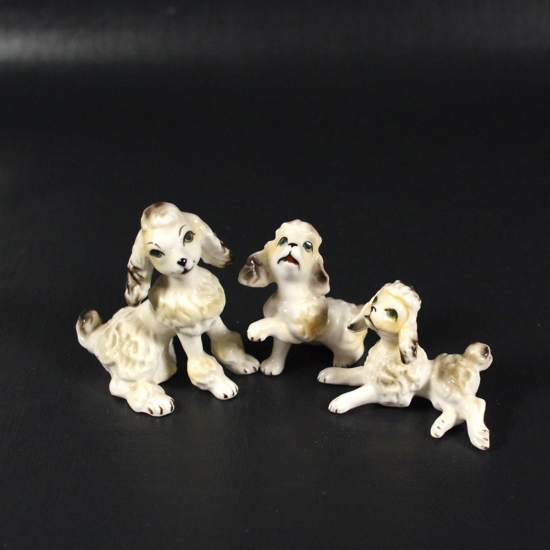Vintage Poodle Family Figurines Set of 3 Porcelain Dogs Bone China ...