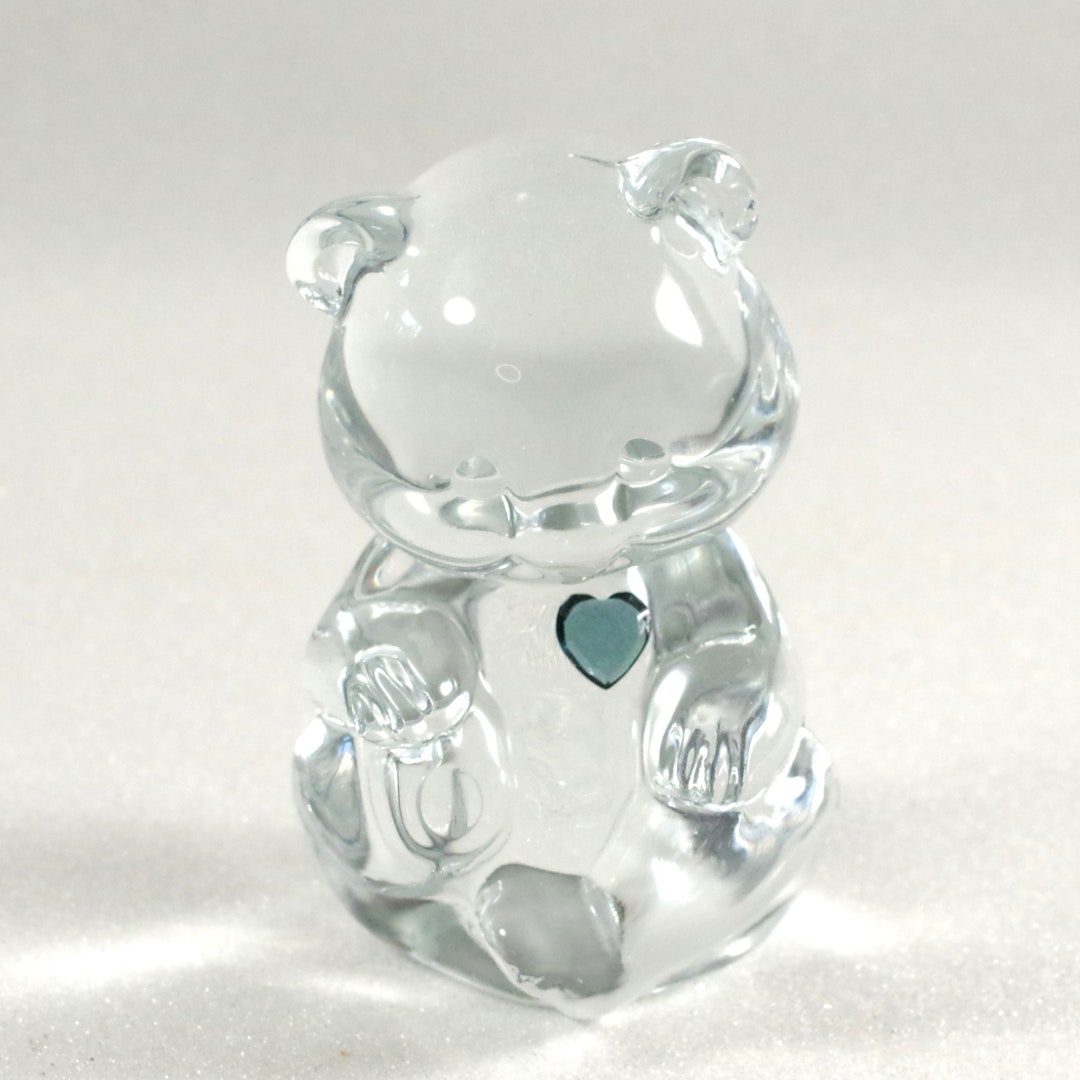 Vintage Fenton Birthstone Bear With Blue Sapphire Heart Art Glass Bear ...