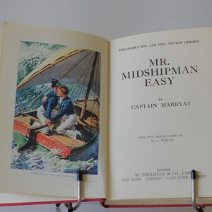 Vintage Hardcover Mr. Midshipman Easy by Captain Marryat Full Color ...