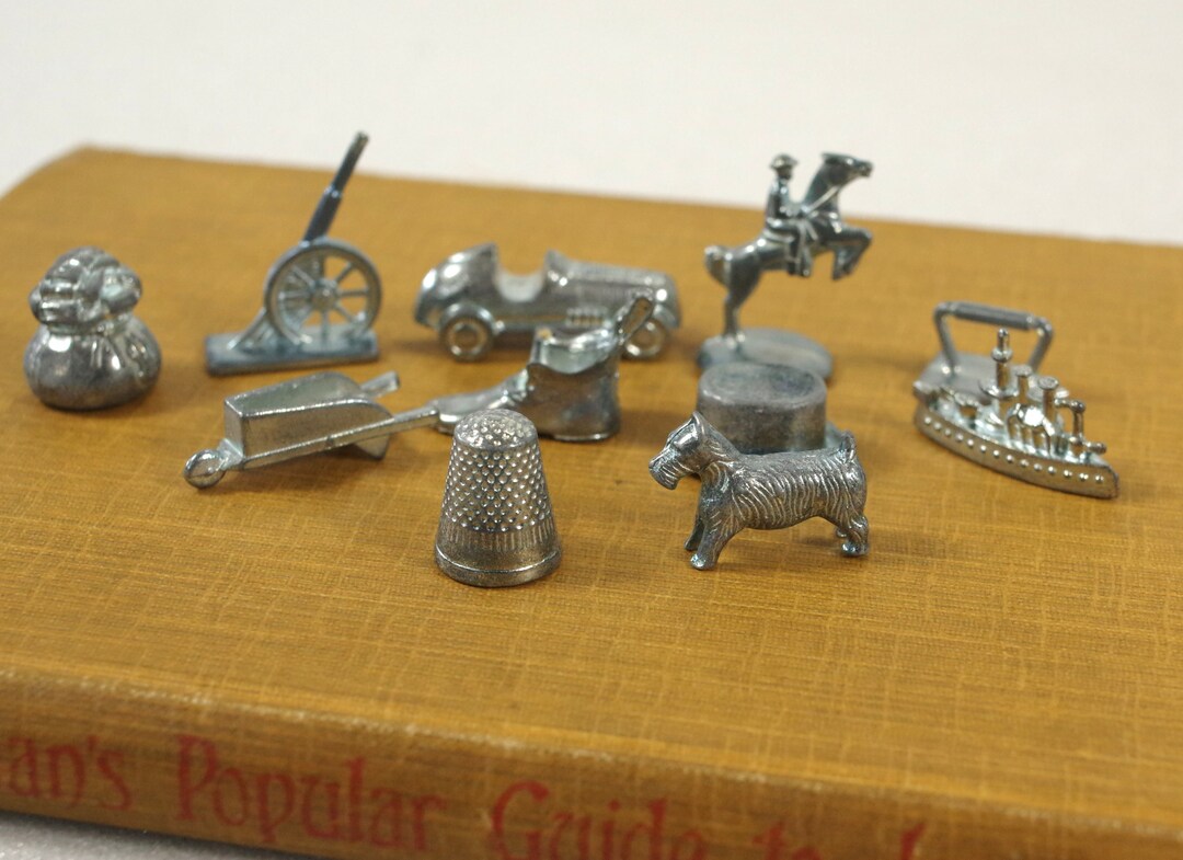 Vintage Monopoly Pewter Tokens, Metal Monopoly Figurine Game Pieces ...
