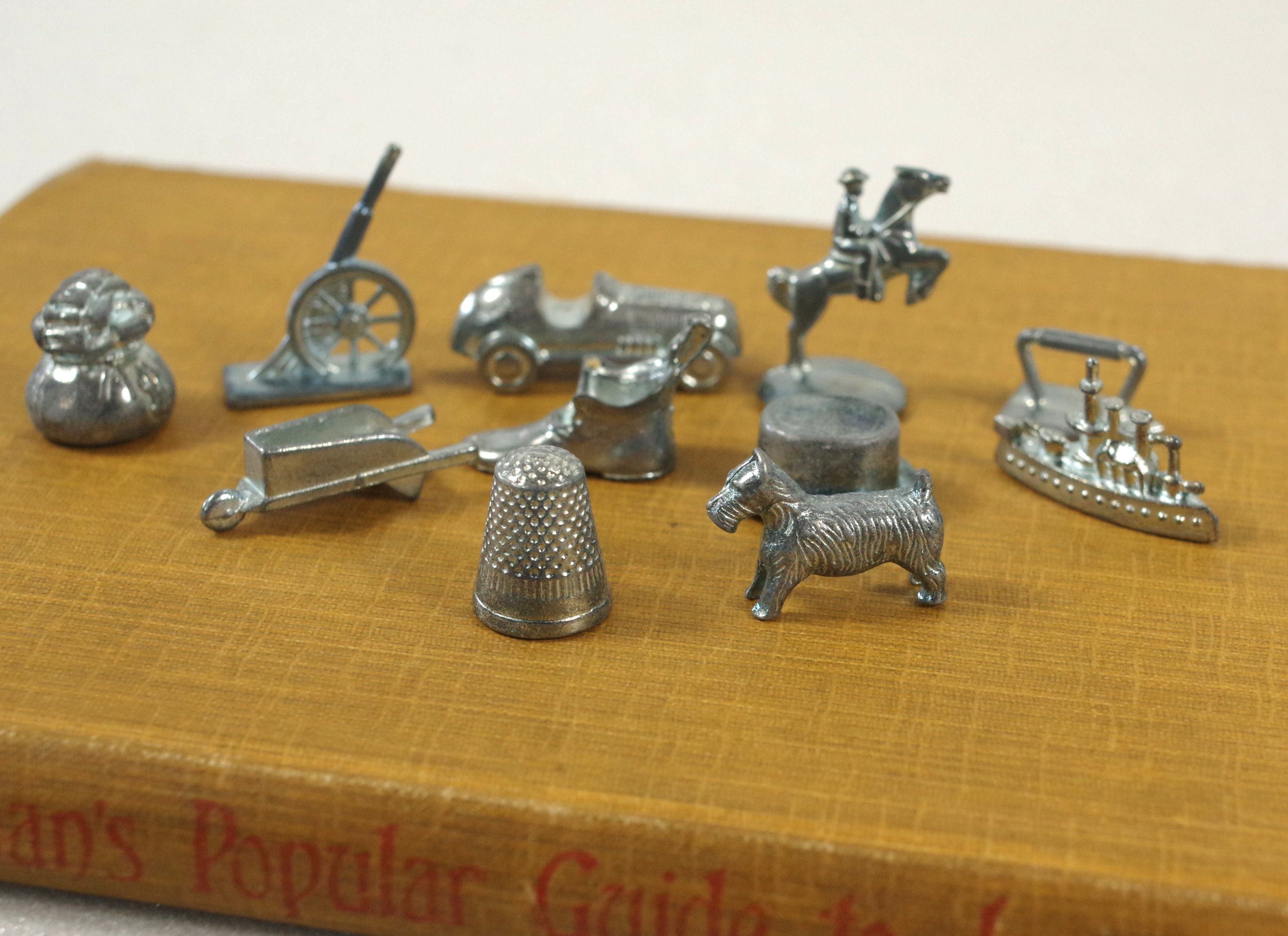 Vintage Monopoly Pewter Tokens, Metal Monopoly Figurine Game Pieces ...