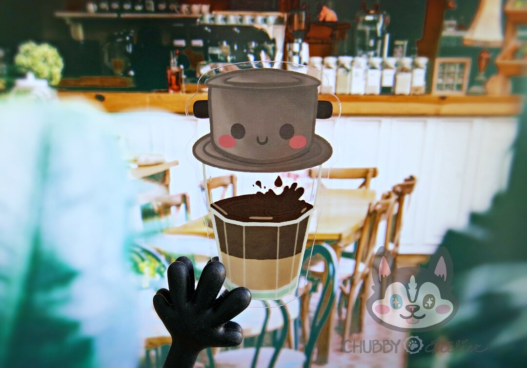 Vietnamese Coffee Ca Phe Sua Da Pour Over Cute Clear Sticker Decal - Etsy