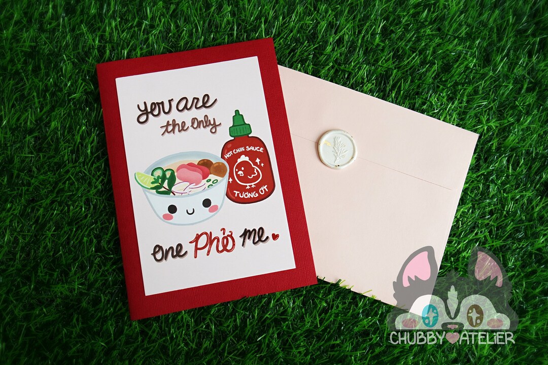 Only One Pho Me Mini Print Greeting Card Set Cute Funny Vietnamese Gift ...