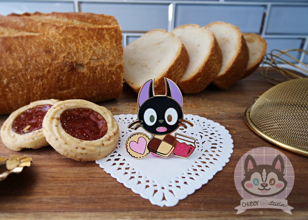 Magic Witch Delivery Black Cat Pastry Bread Cookie Pin Inspired Fan Art ...