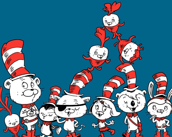 Dr Suess and Octonauts mashup kids wall art kids room art | Etsy