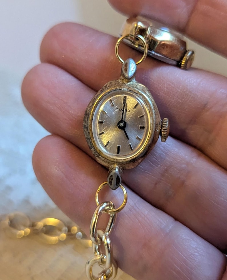 Vintage Gold Tone Timex Pub Crawl Oval Watch Choker: Upcycled Steampunk ...