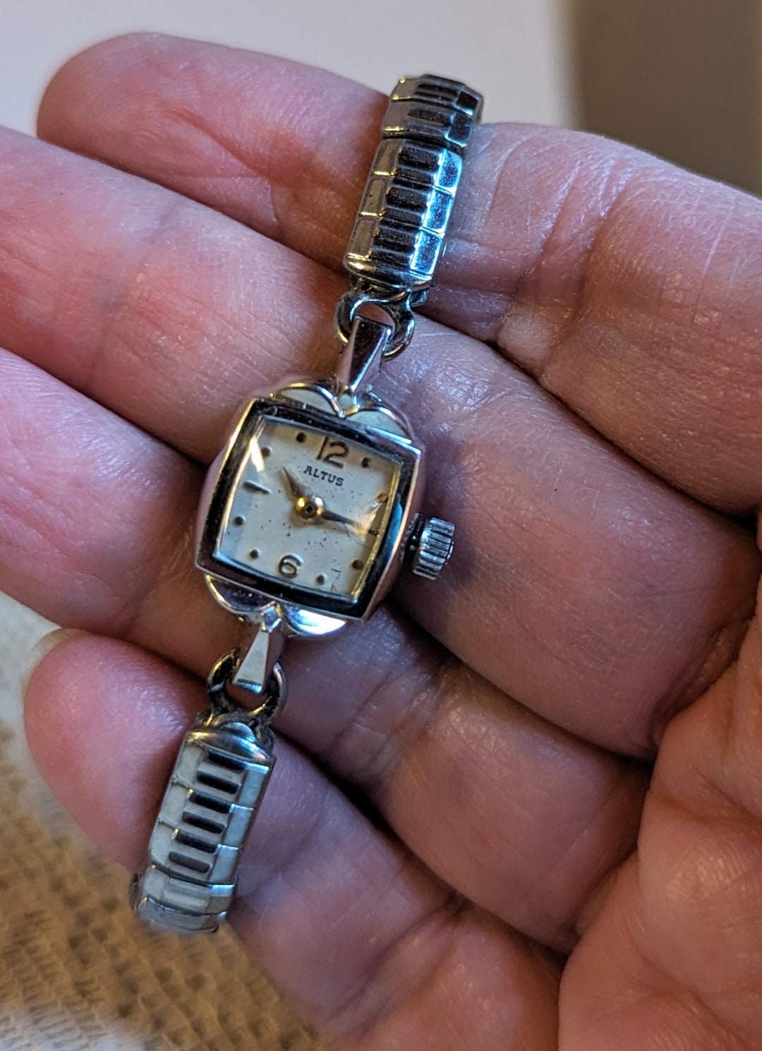 WORKING Vintage Hamilton Altus White Gold Ladies Watch With Vintage ...