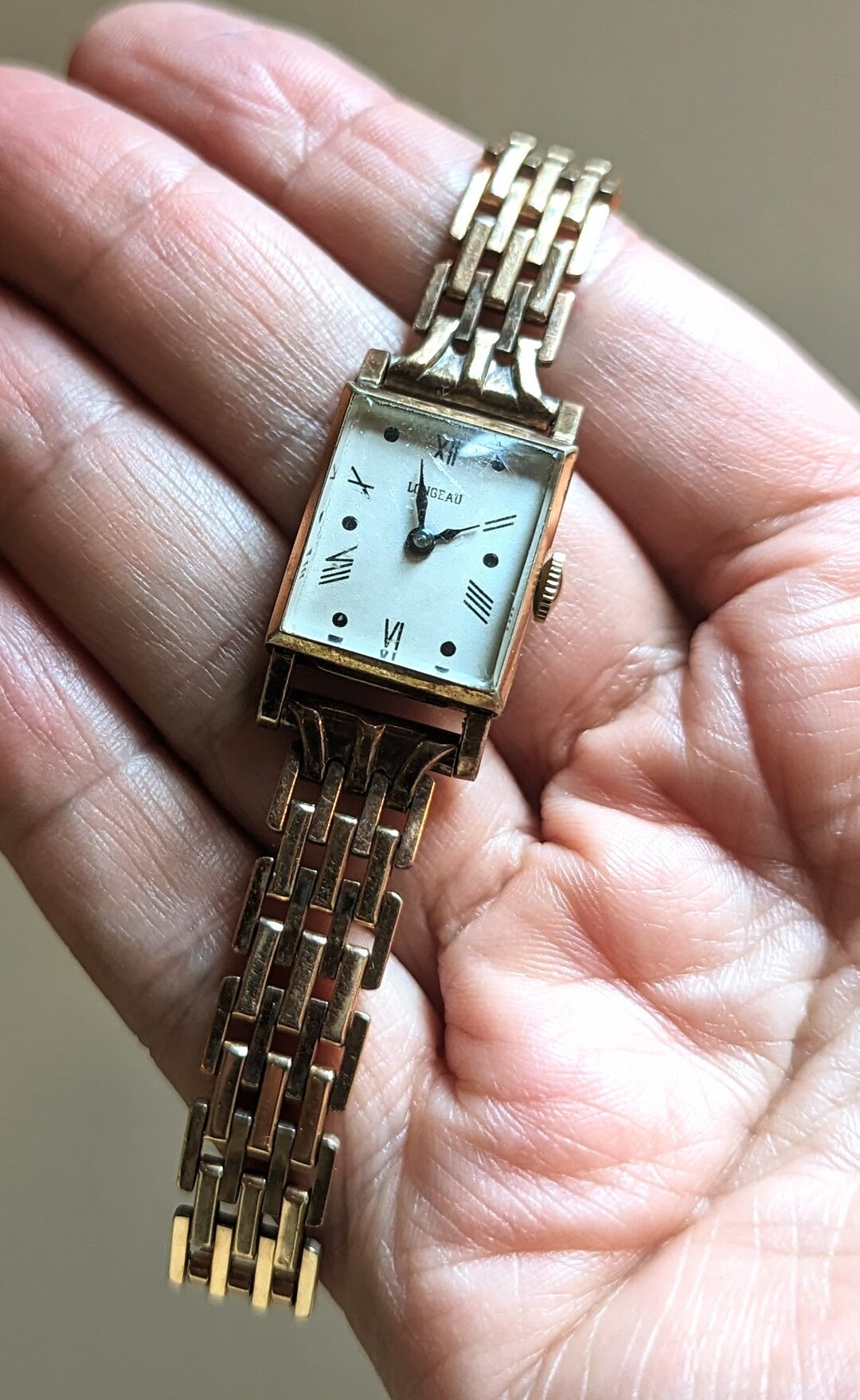 Working Vintage Longeau Gold Tone Unisex Watch With Unique 12k Gold ...