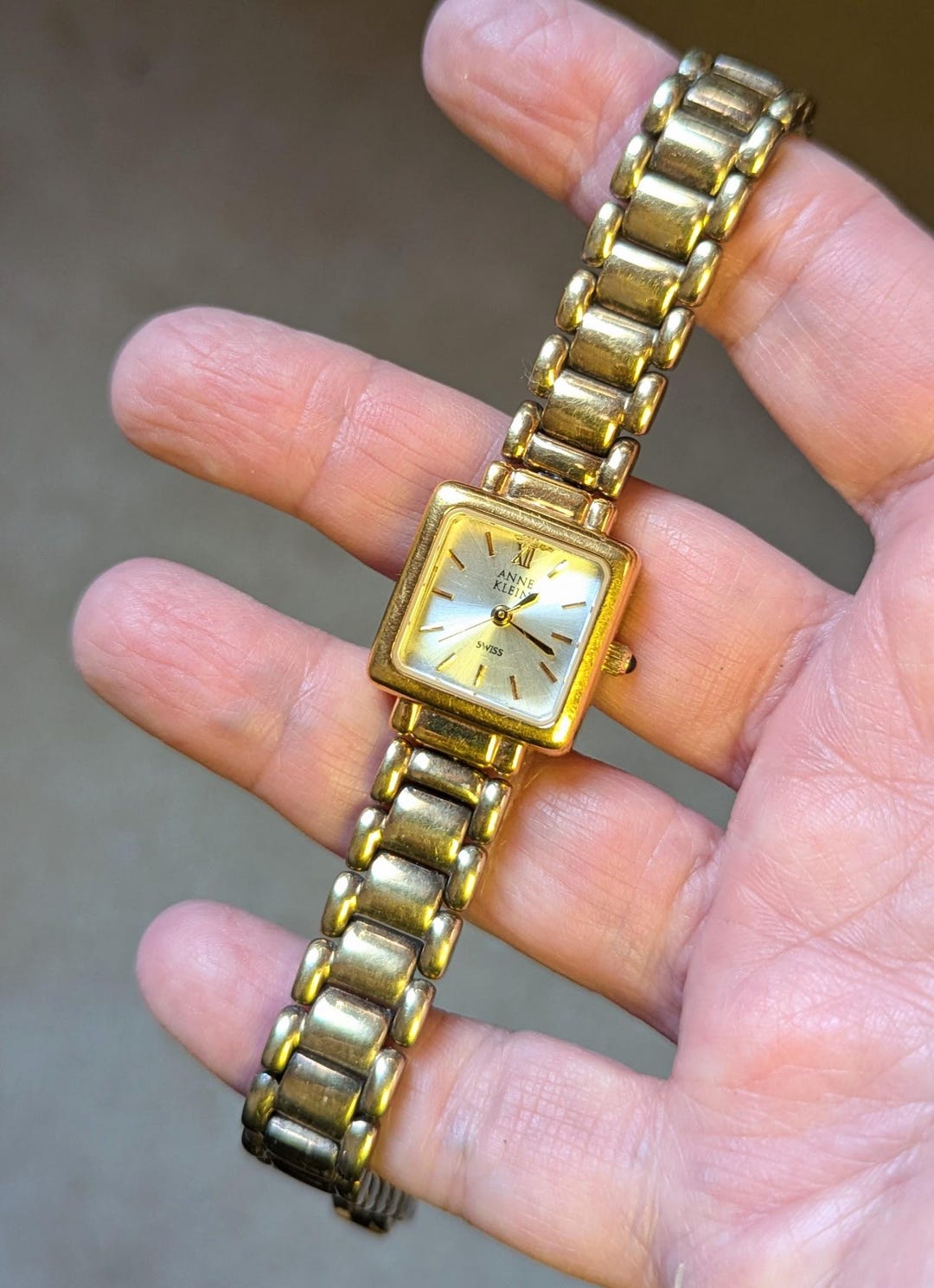 Vintage Anne Klein Gold Two-tone Watch With Reversible Band - Etsy