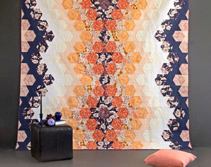 Sundown Hexagon Quilt Kit - Dusk Fusion Quilt Kit by Art Gallery ...