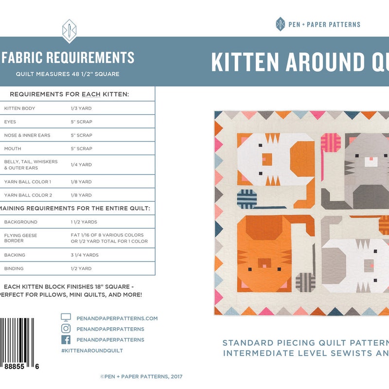 Cat Quilt Pattern - Etsy