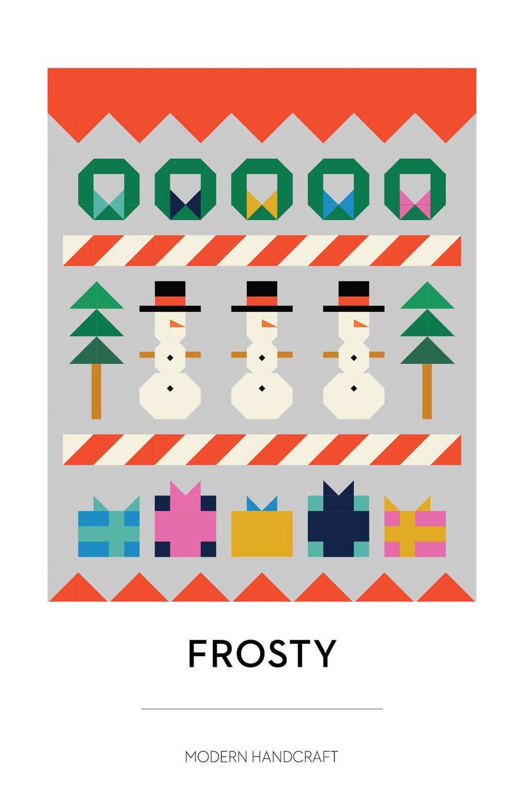 Frosty Quilt Pattern by Modern Handcraft - Winter Snowman Quilt Pattern ...