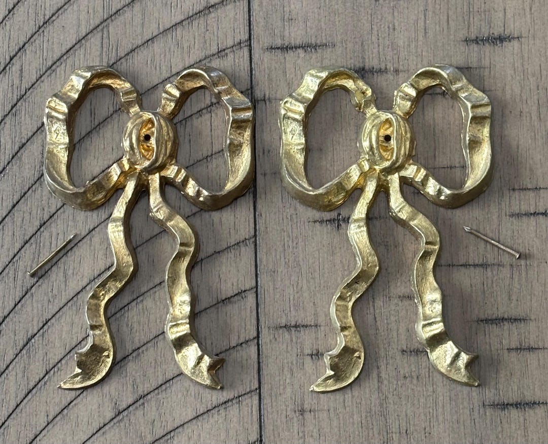 Pair of Vintage Small Brass Bows by Chelsea House Inc. - Etsy