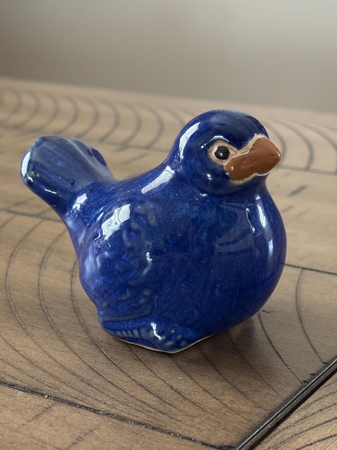 Vintage Scandinavian Blue Bird Pottery Figurine - Etsy