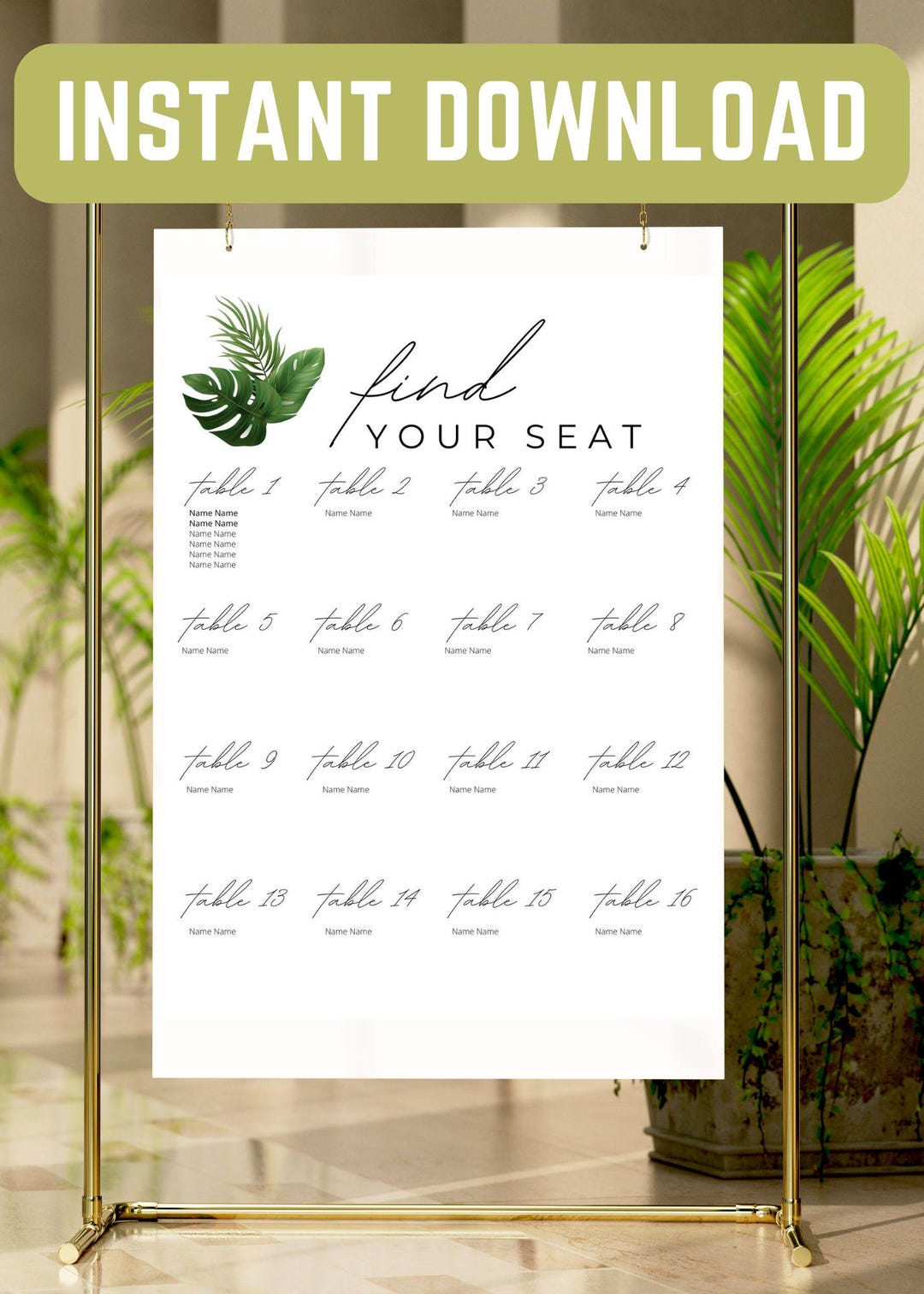 Tropical Wedding Seating Chart - Etsy