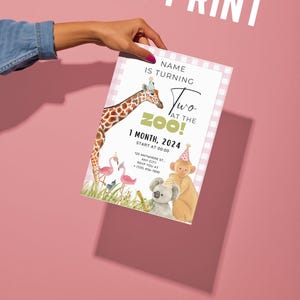 TWO at the Zoo Birthday Invitation - Etsy