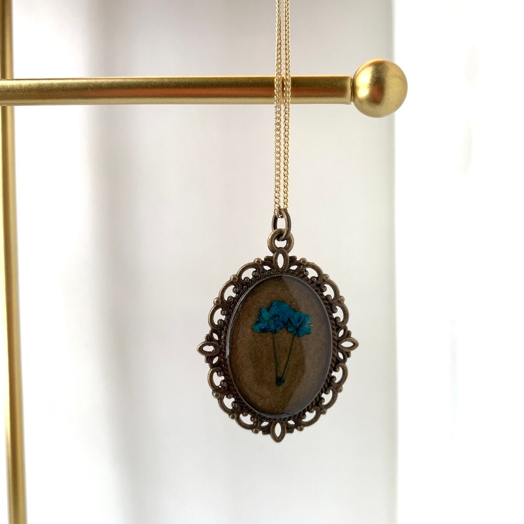 Blue Lace Pendant Necklace - Etsy