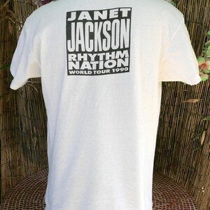 90's Vintage 1990 JANET JACKSON Rhythm Nation Tour T Shirt Large With ...