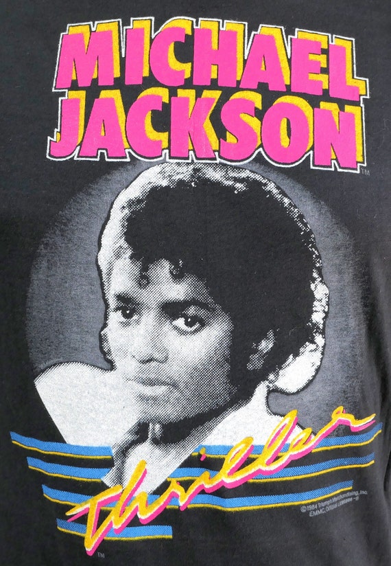 80's Vintage 1984 MICHAEL JACKSON Thriller T Shirt Sm… - Gem