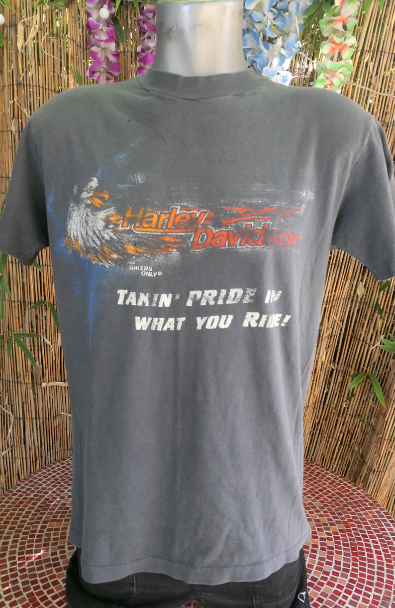 80's Vintage HARLEY DAVIDSON Takin' Pride in What You Ride T Shirt ...