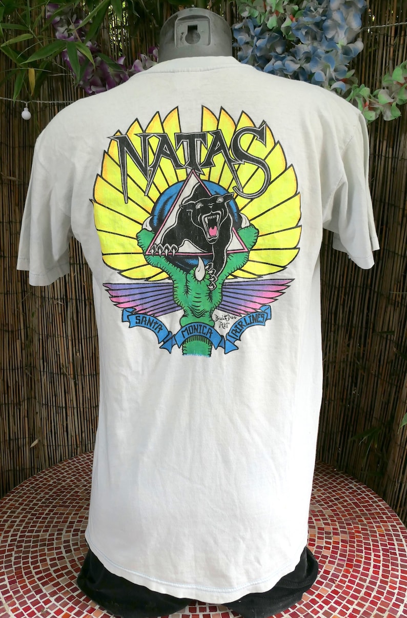 Original 80's Vintage NATAS KAUPAS Santa Monica Airlines T Shirt L With ...