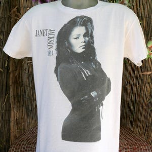 90's Vintage 1990 JANET JACKSON Rhythm Nation Tour T Shirt Large With ...
