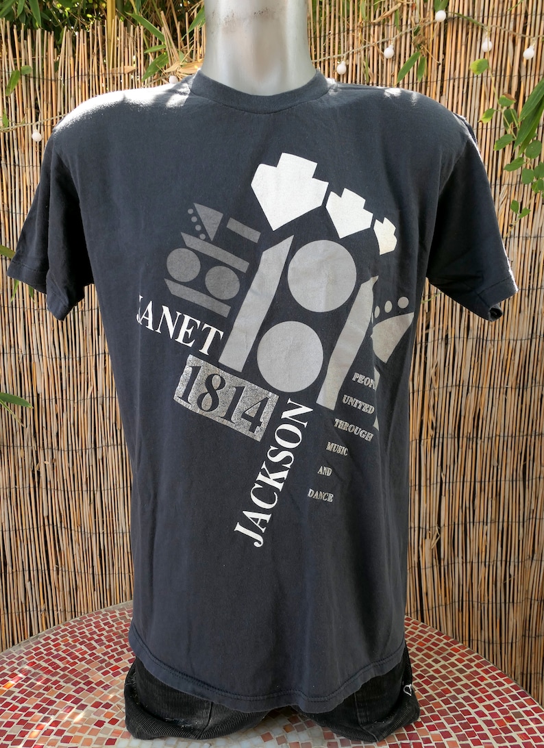 90's Vintage 1990 JANET JACKSON Rhythm Nation World Tour T Shirt Large ...