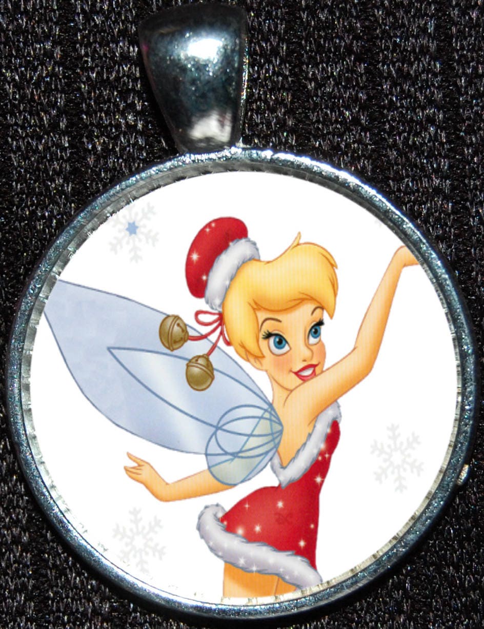 Tinkerbell Fairy Tink Merry Christmas Xmas Silver Pendant - Etsy