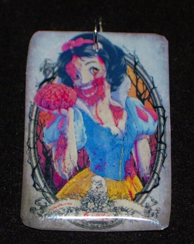 Disney Princess Snow White Zombie Undead Goth Creepy Pendant Necklace ...