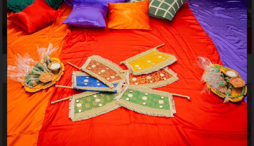 Decorative Fancy Hand Fans for Wedding Decor in Mendhi | Pithi | Mayoon ...