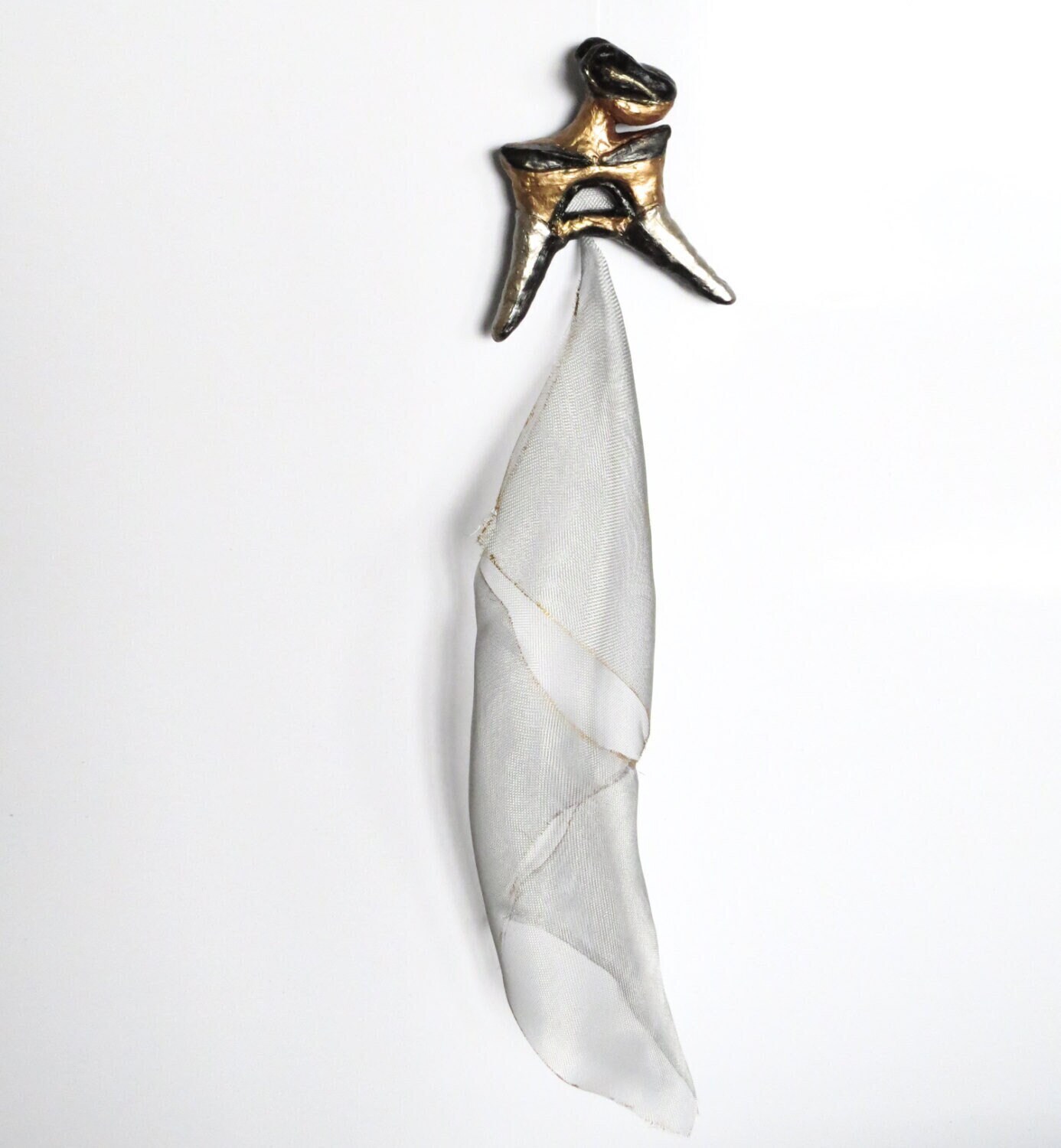 Modern Art Deco Polymer Clay and Wire Mesh Sculpture Lady L. OOAK - Etsy