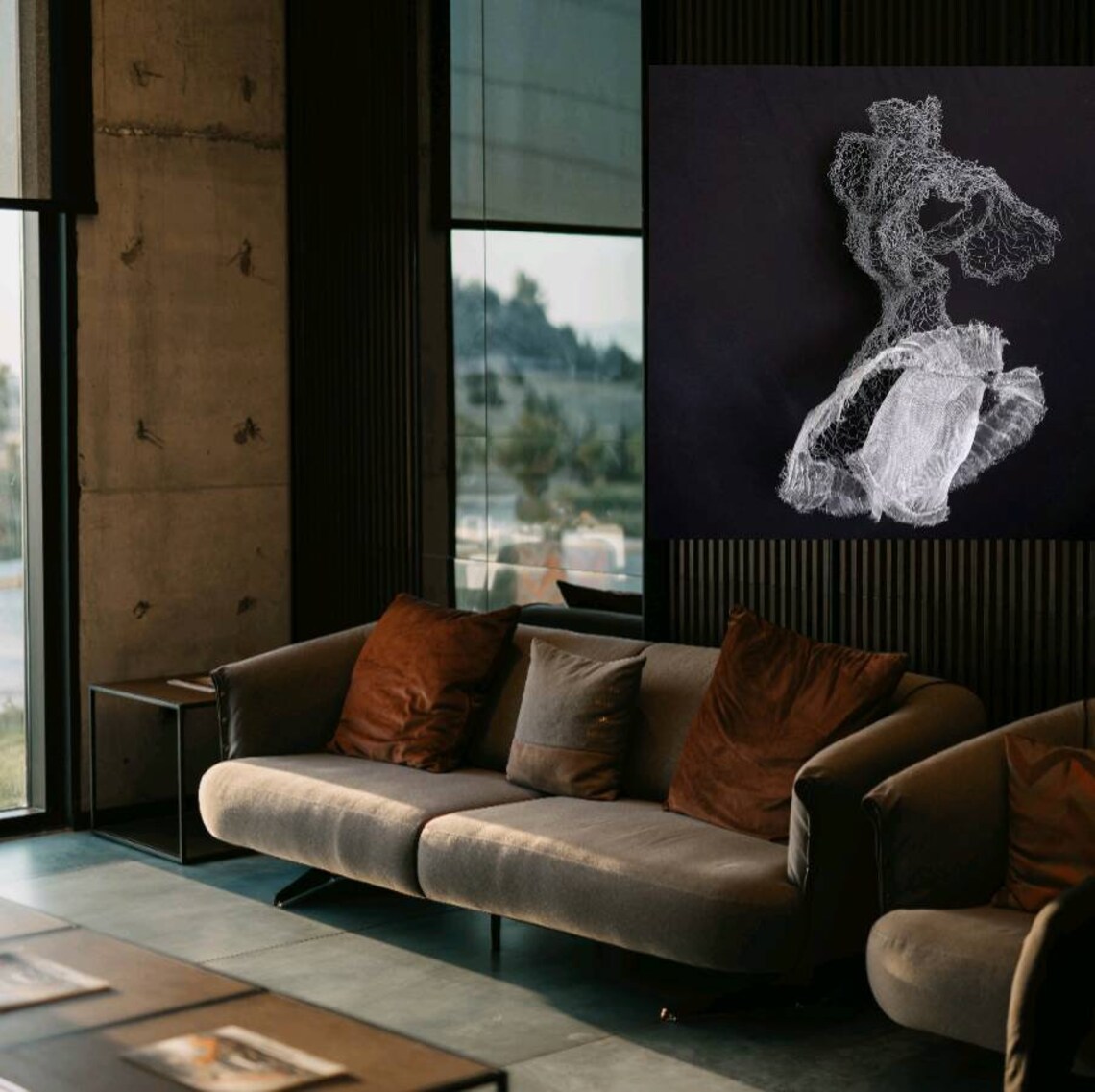 Torso sculpture Cabaret Modern wall art Wire mesh Female | Etsy