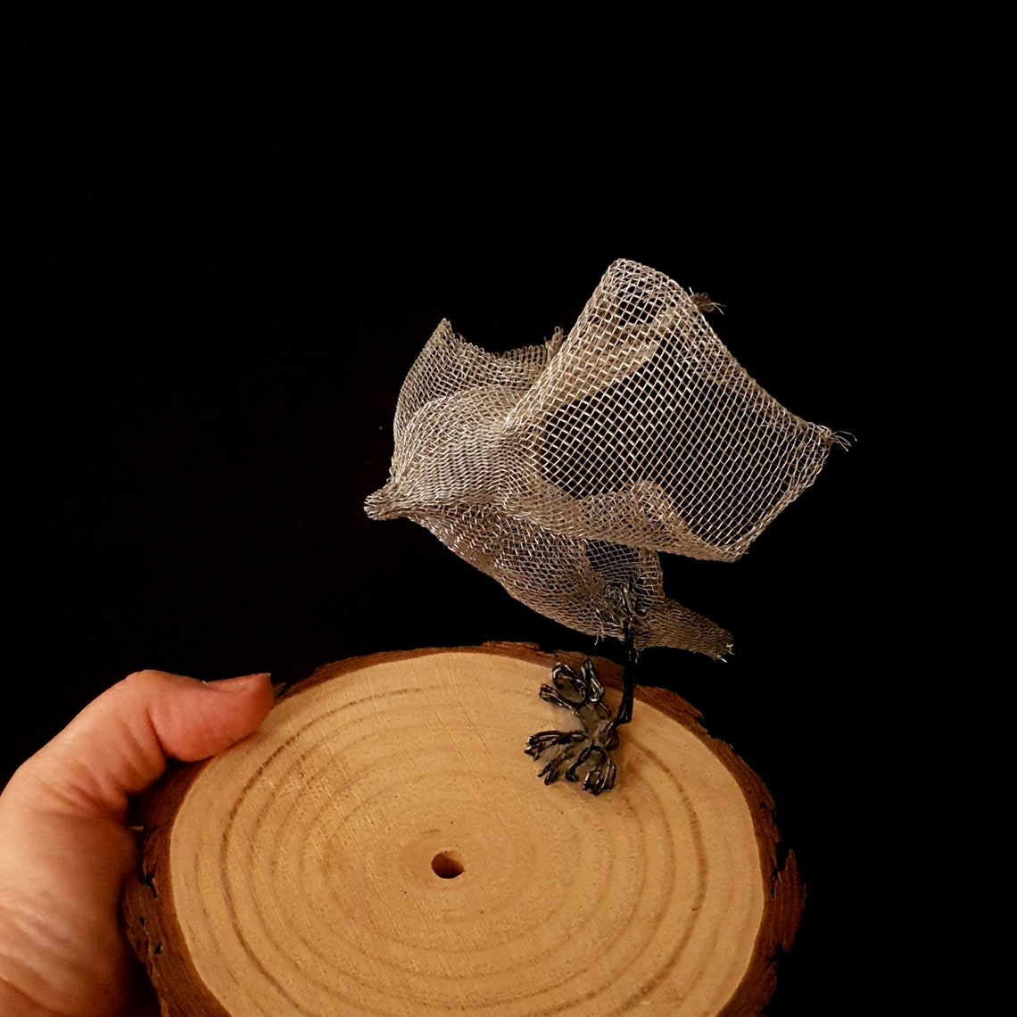 Metal Bird Sculpture Wire Mesh Bird Sculpture Fledgling - Etsy