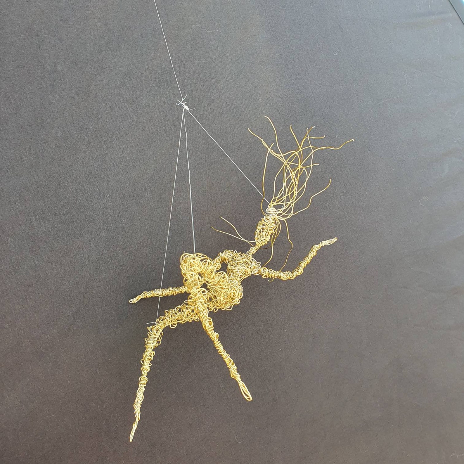 Wall Hanging Wire Sculpture Boyfriend Gift Free Falling Sport | Etsy